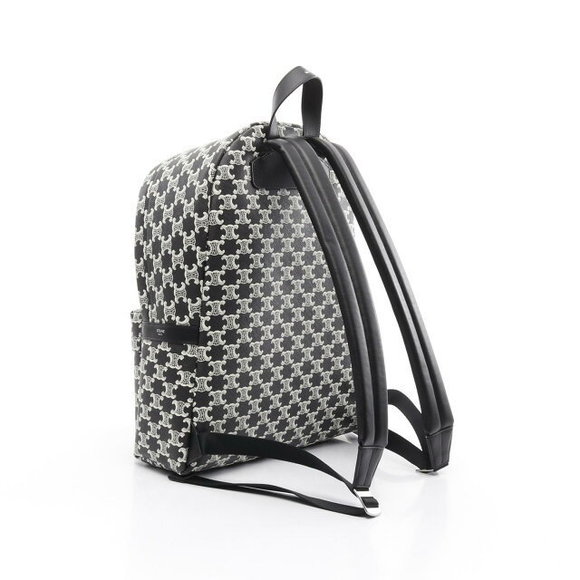 Celine | Bags | Celine Backpack Ivory Leather Black Bag Triomphe White ...